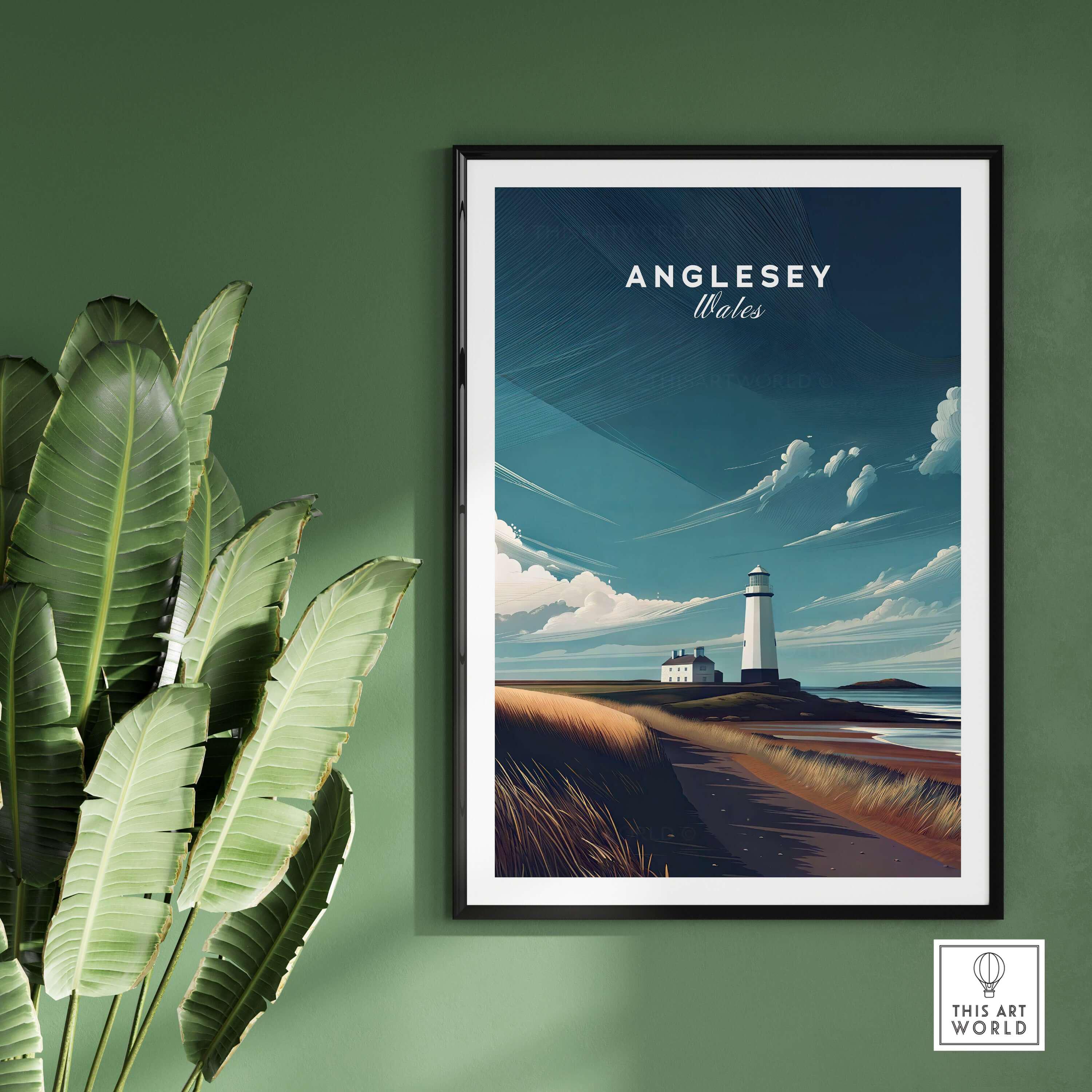 Anglesey Print Wall Art - Coastal Home Decor, Welsh Landscape Poster ...