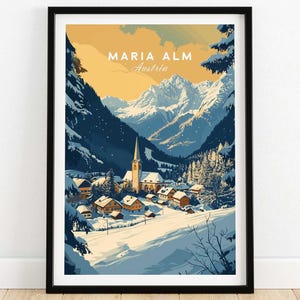 Maria Alm Poster Austria Wall Art Print Poster Gift Home Decor Travel ...