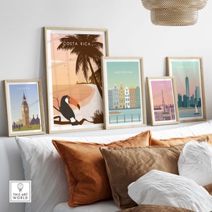 Costa Rica Print Art Poster | Costa Rica Wall Art Travel Gift | Beach ...