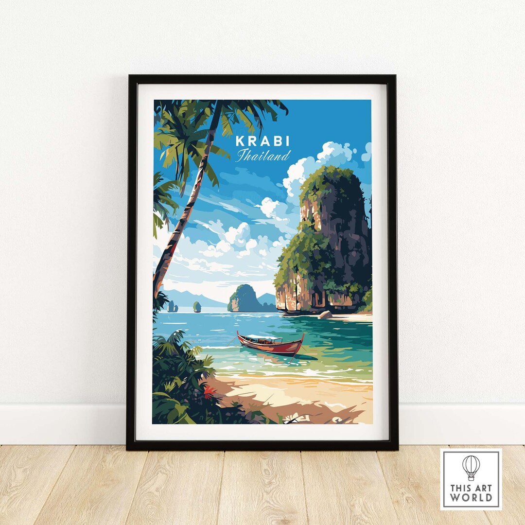Krabi Travel Poster Art Print Travel Print | Home Décor Poster Gift ...