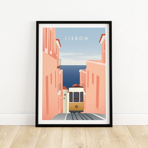 Lisbon Wall Art Lisbon Poster Print Portugal Travel Poster | Etsy