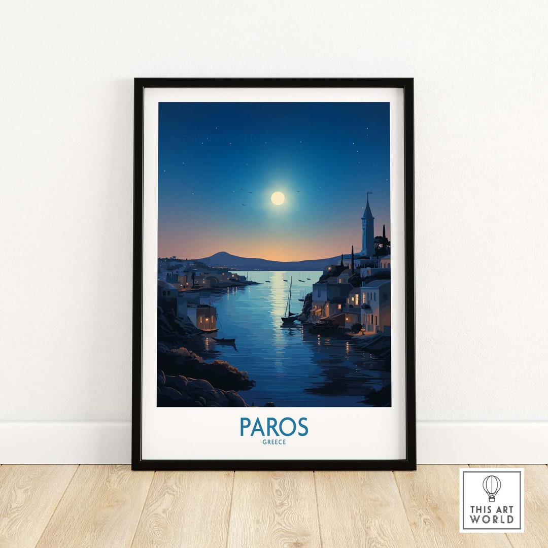 Paros Poster Greece Travel Poster Birthday Present Wedding Anniversary ...