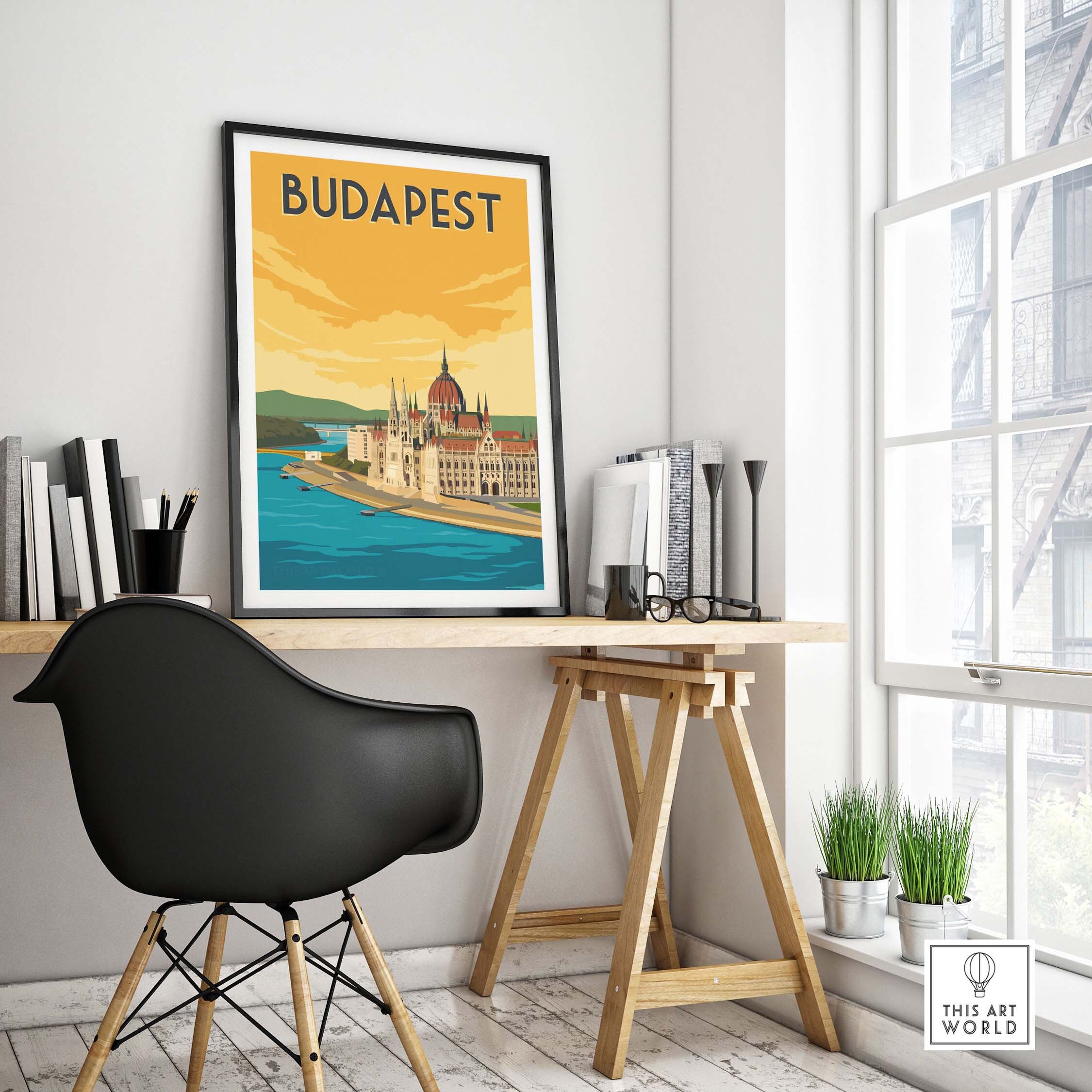 Budapest Print | Hungary Travel Poster | Budapest City Wall Art ...
