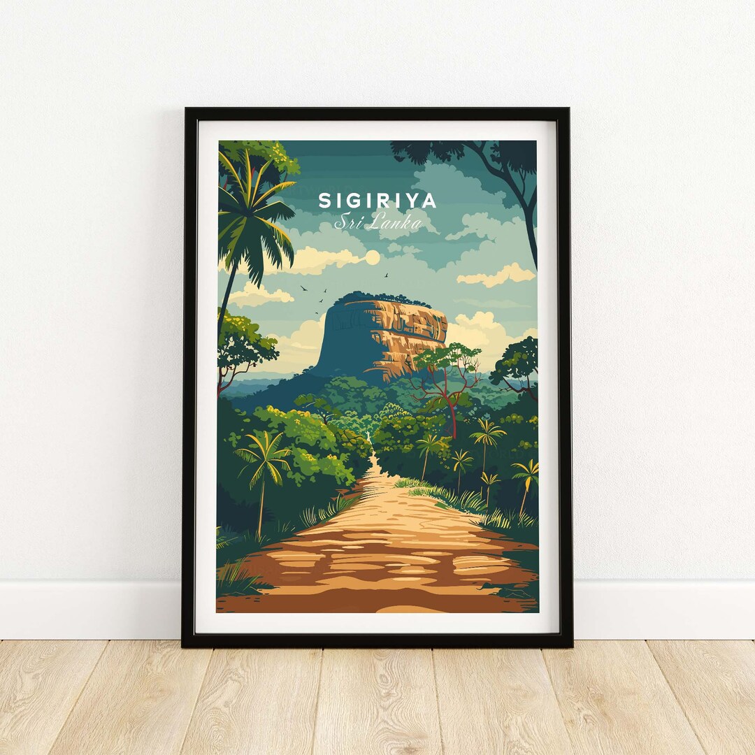Sigiriya Poster Sri Lanka Travel Print Sigiriya Wall Art Gift Home ...