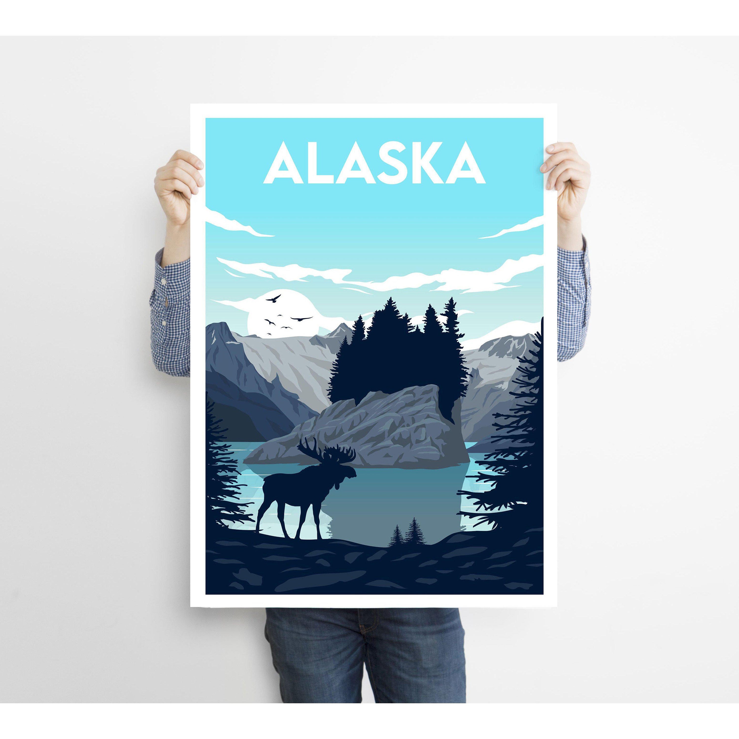 Alaska Poster Wall Art Print Wall Art Travel Poster | Etsy