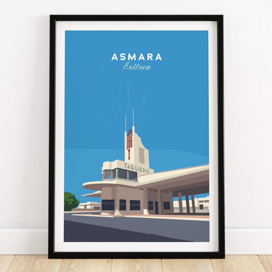 Asmara Travel Poster – Fiat Tagliero Futurist Architecture Art Print - Etsy