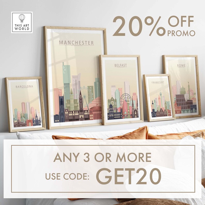 Manchester Skyline Poster Print Manchester Wall Art - Etsy