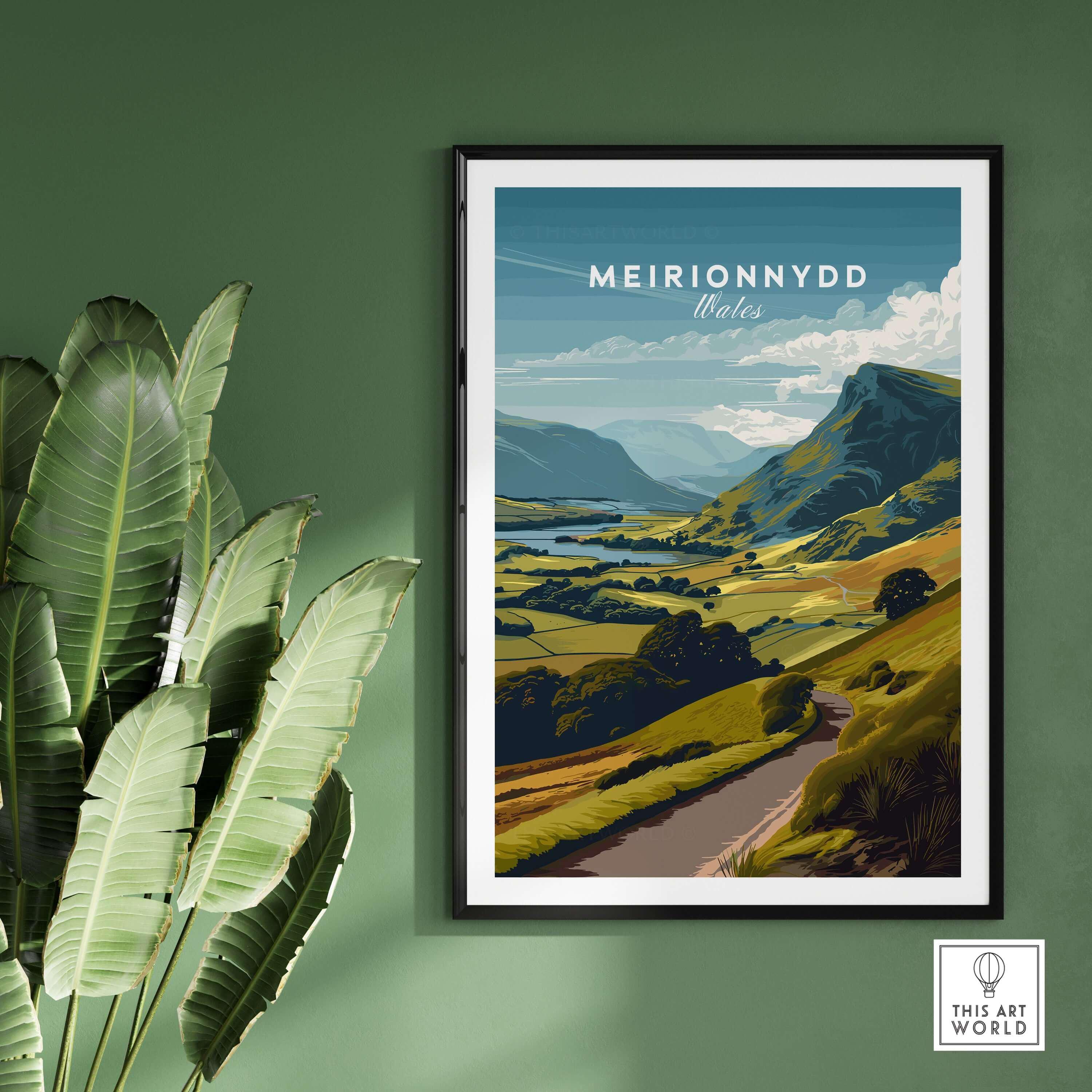 Meirionnydd Poster Art Print Wall Art Wales Home Decor Artwork Home ...