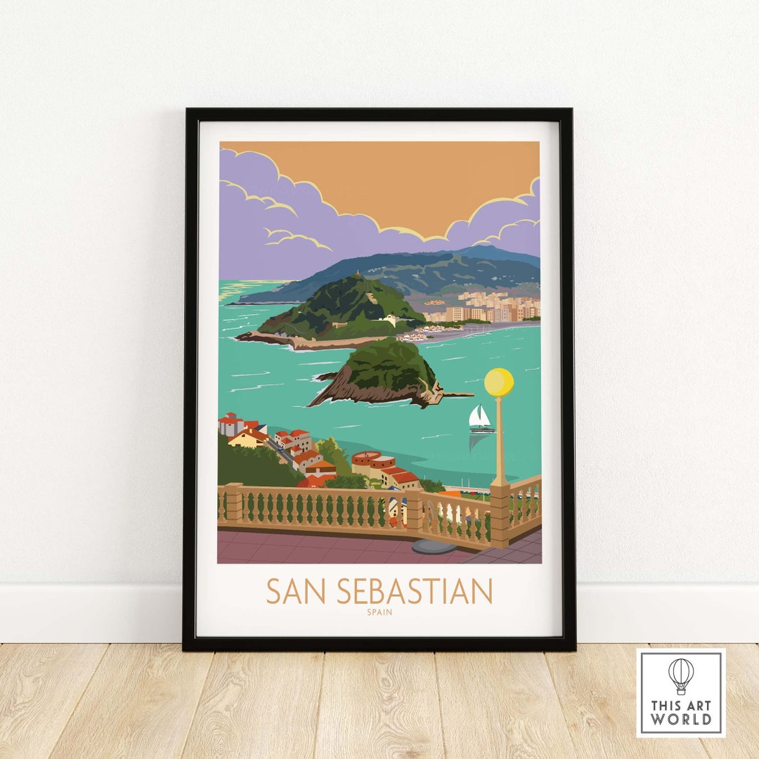 San Sebastian Poster Spain Travel Print Donostia Basque Wall Art ...
