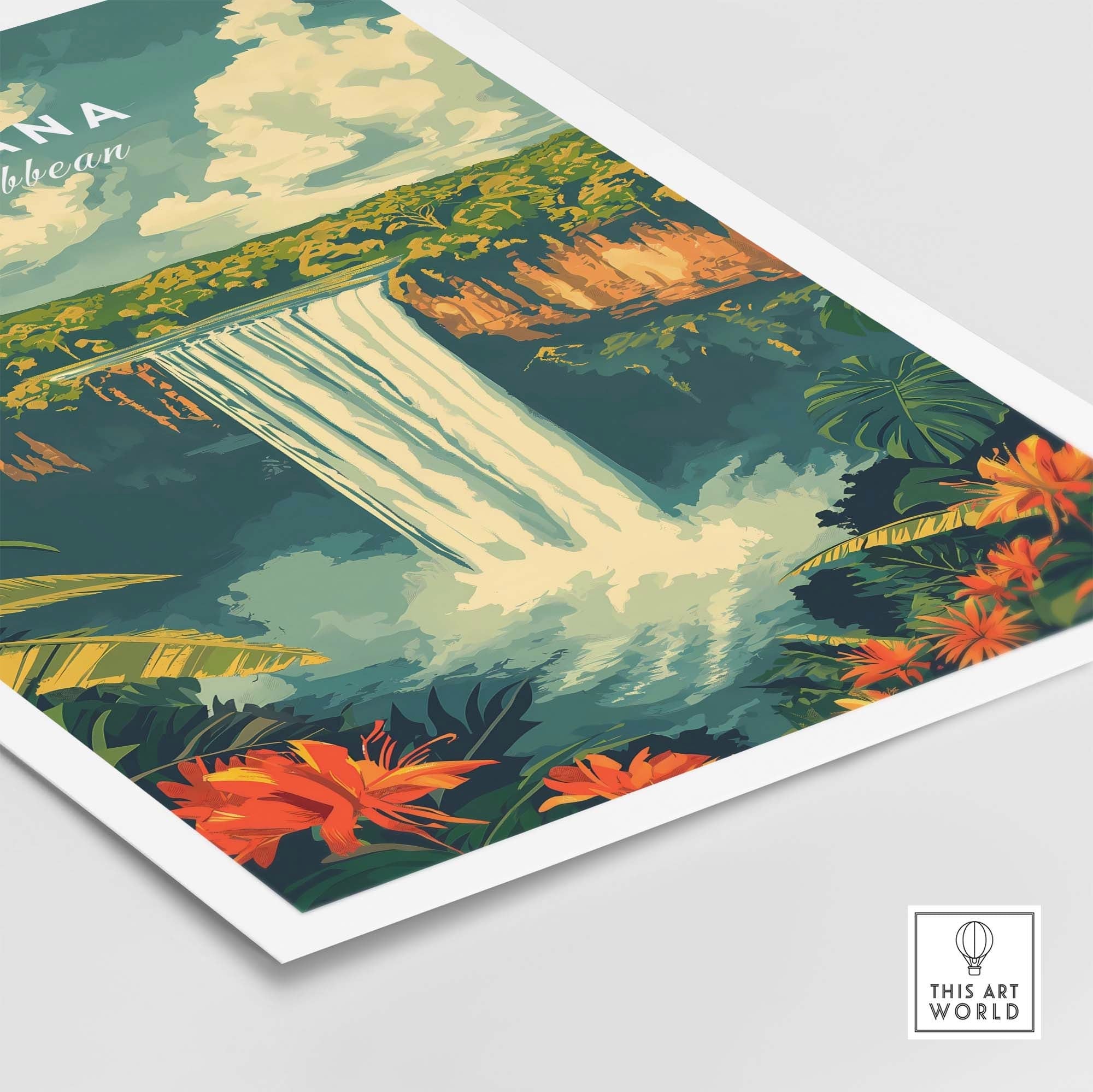 Guyana Travel Print Guyana Wall Art Print Caribbean Travel Poster ...