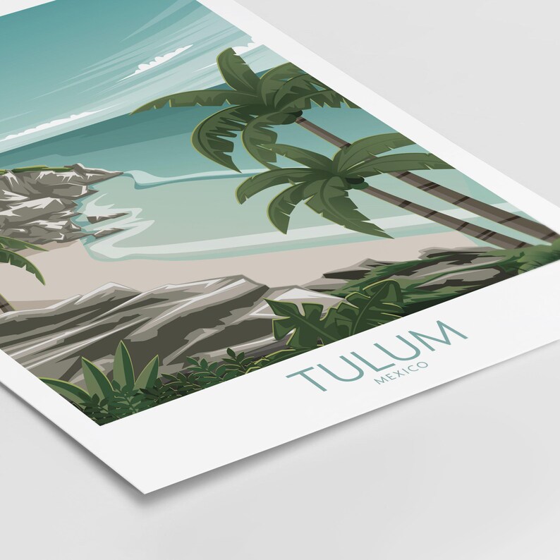 Tulum Art Print Mexico Travel Poster Wall Art Travel | Etsy