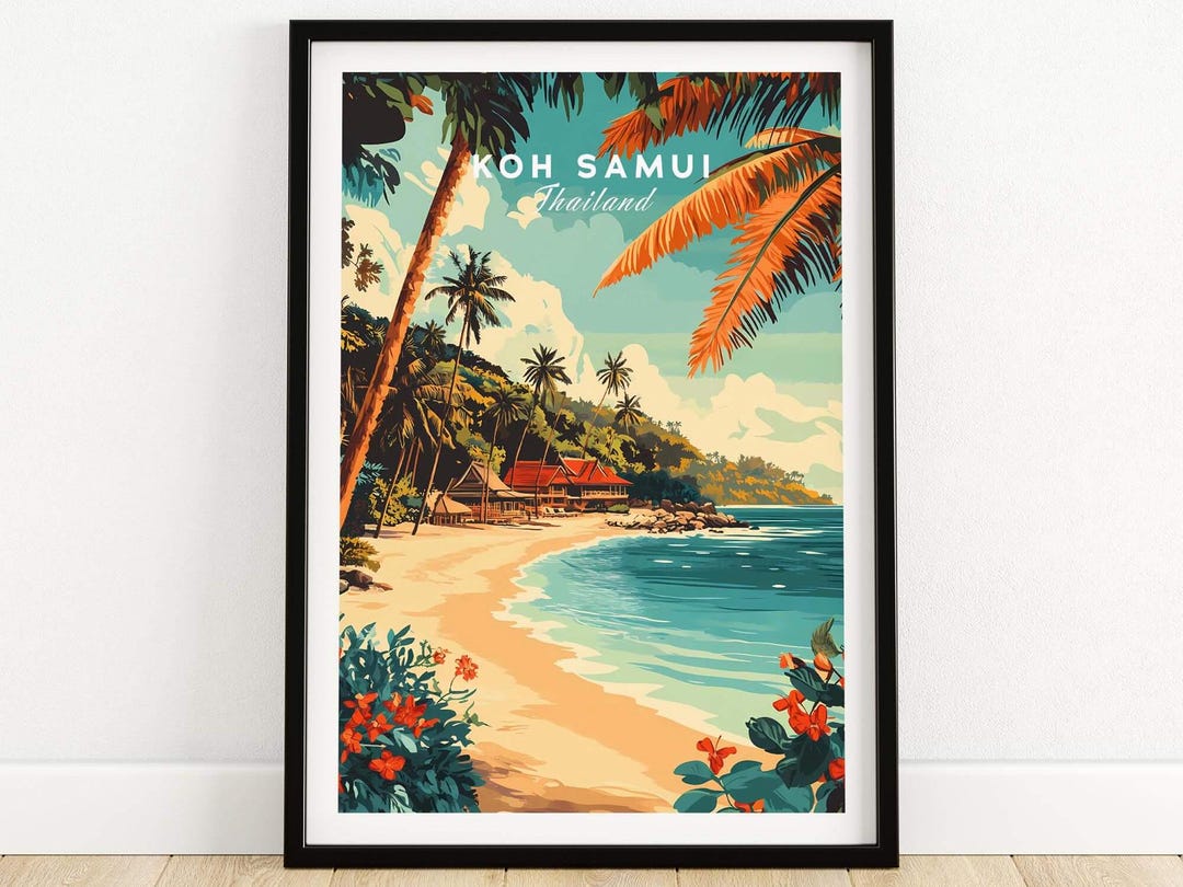 Koh Samui Wall Art Print Travel Poster Koh Samui Wall Decor Koh Samui ...