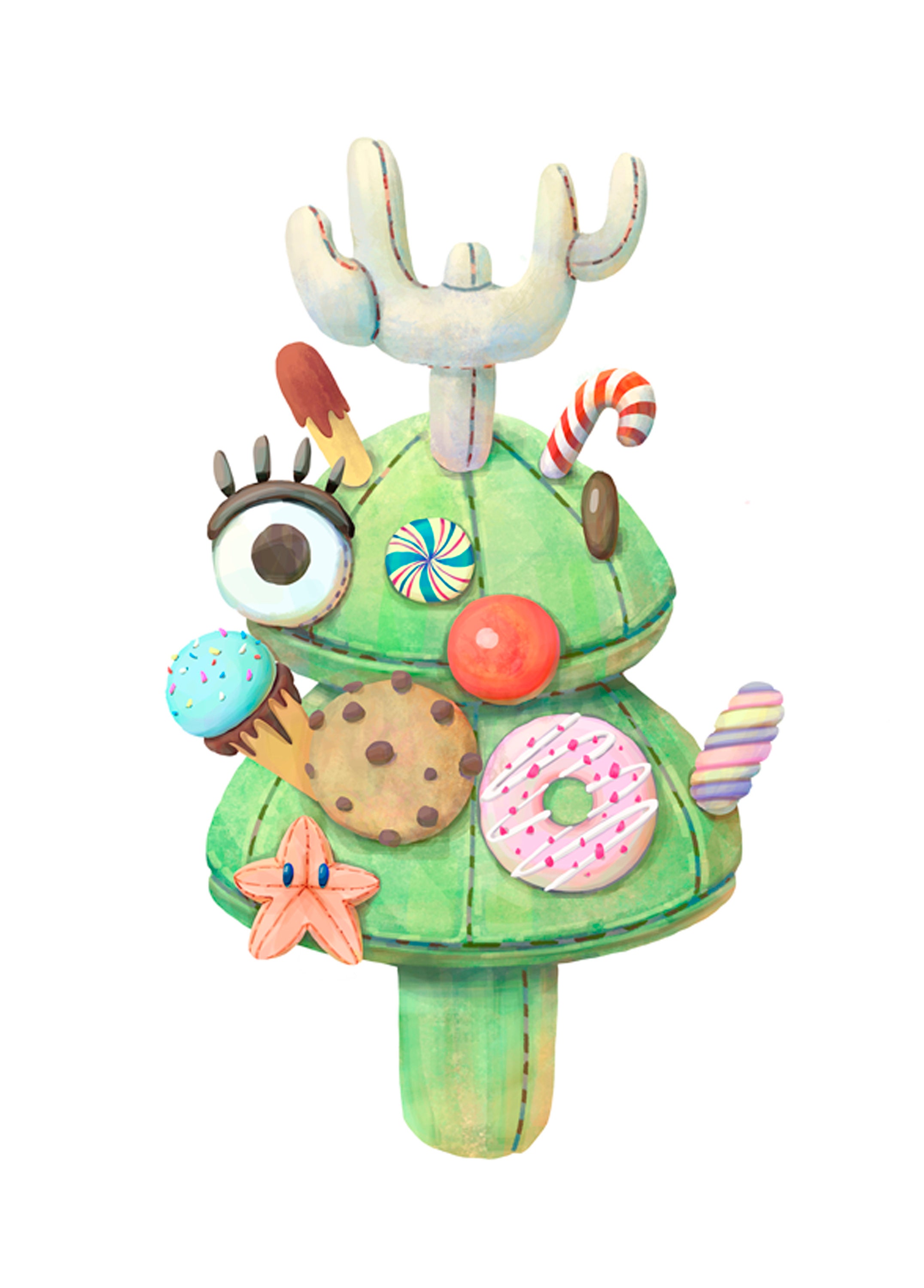 Printable_cartoony Christmas Paper Tree - Etsy