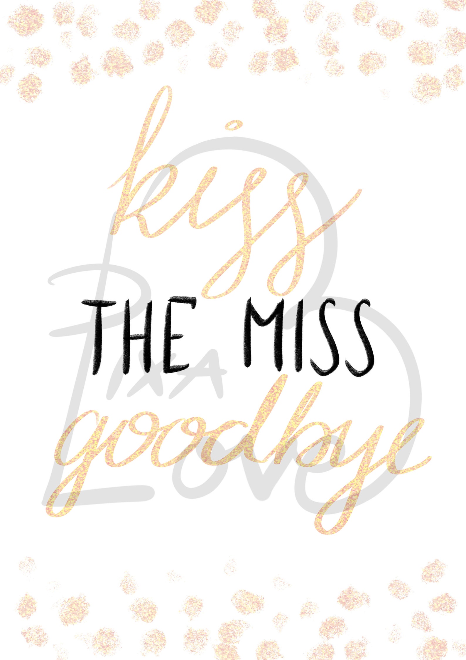 Printable Kiss the Miss Goodbye Sign - Bachelorette Party Game in White ...