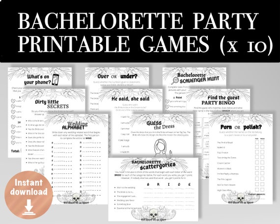 Printable Bachelorette Party Games Bundle X10. Best for - Etsy