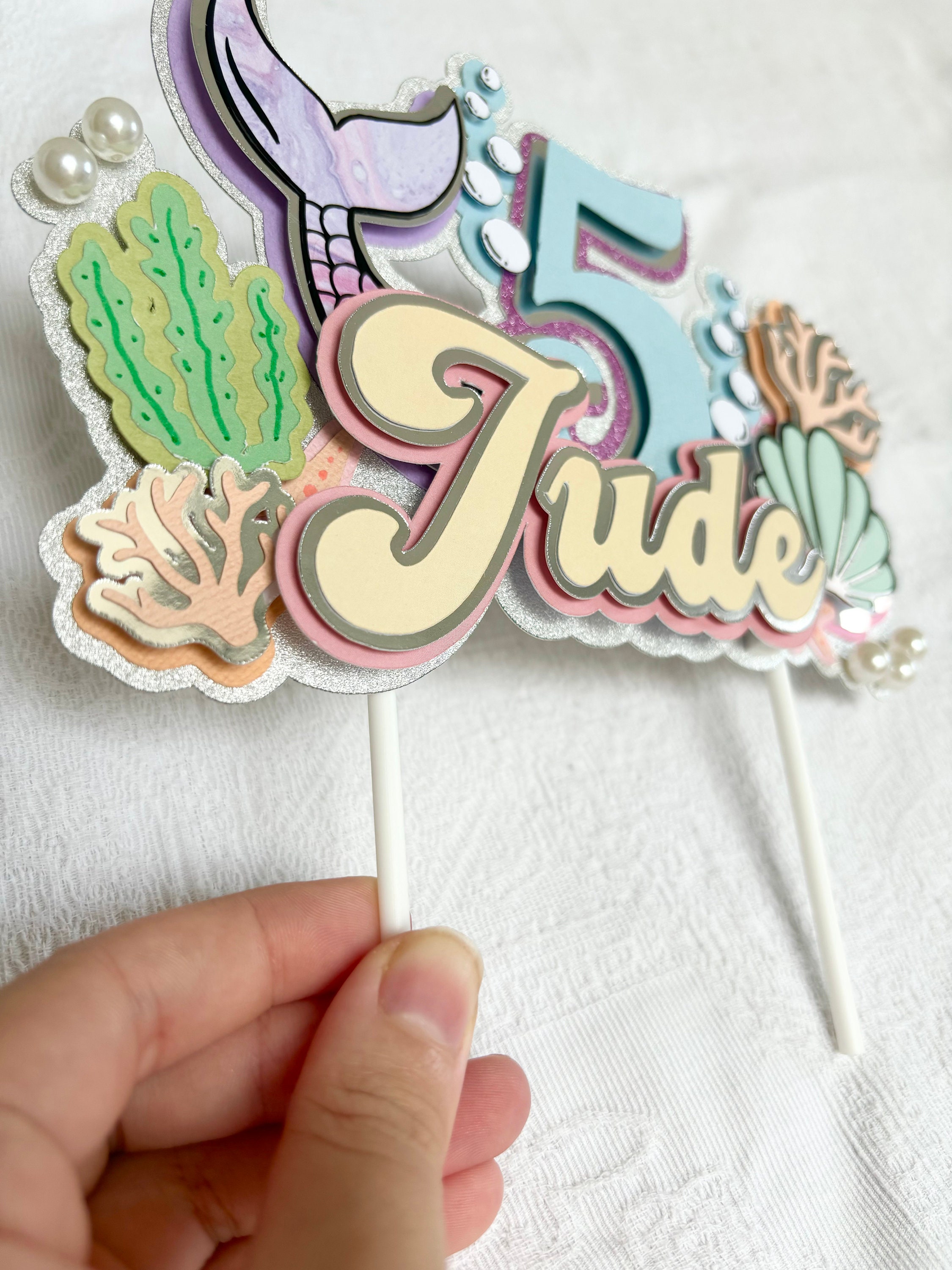 Mermaid Under the Sea Cake Topper Custom 3D Cake Topper - Etsy