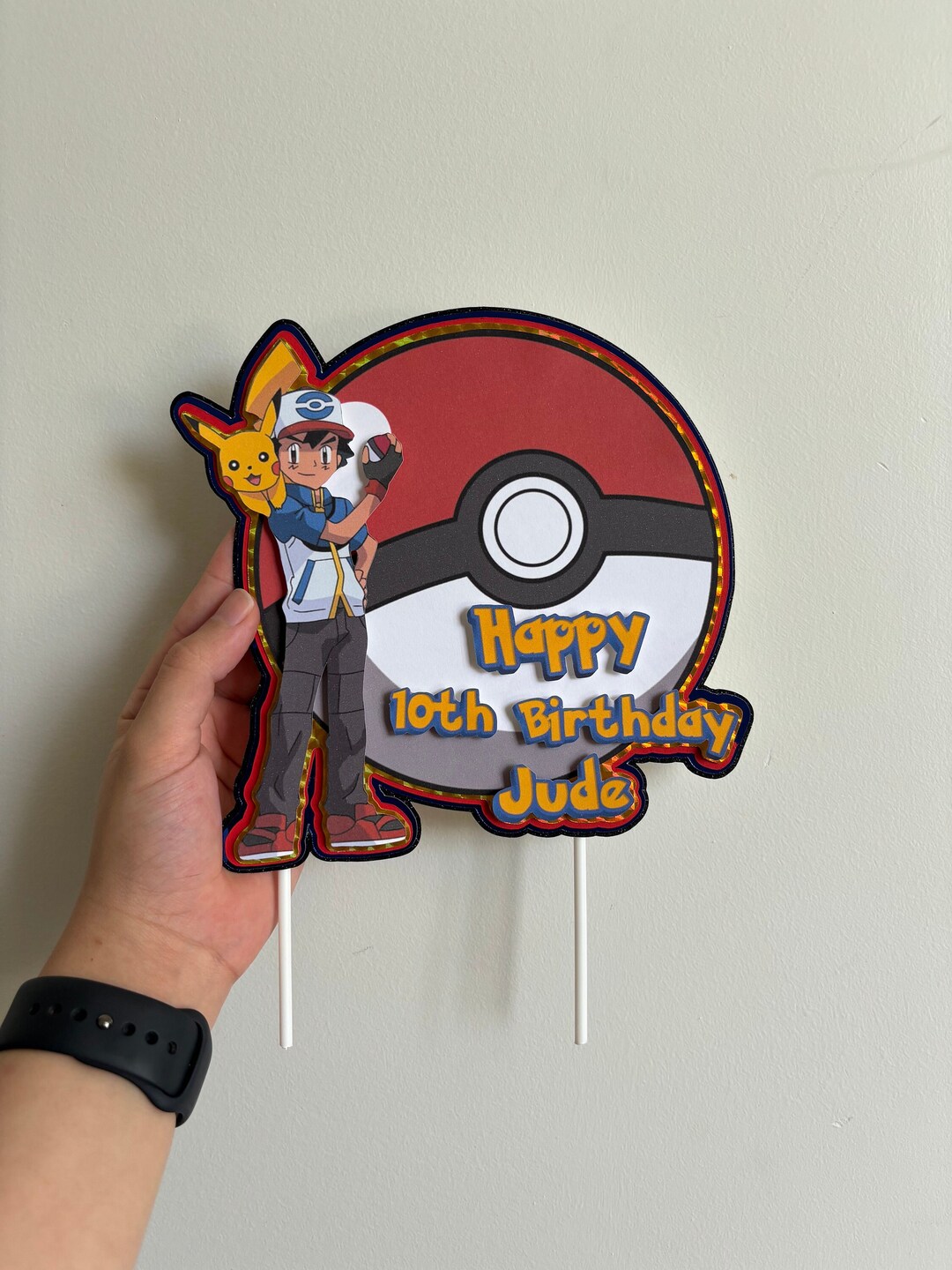 Pokemon Cake Topper Custom Personalised With Name and Age Birthday Cake ...