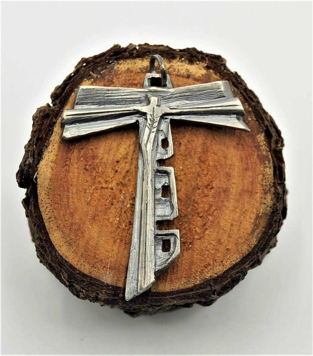 Crucifixion of Jesus Contemporary Sterling Silver Tau Cross. Jesus ...