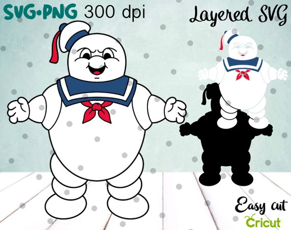 Layered SVG Stay Puft Cricut Silhouette Cut File Clipart | Etsy