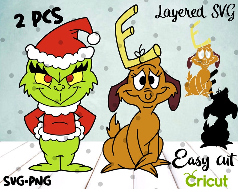 Grinch And Max Svg Layered Cut File Easy Cut Cricut Merry Etsy