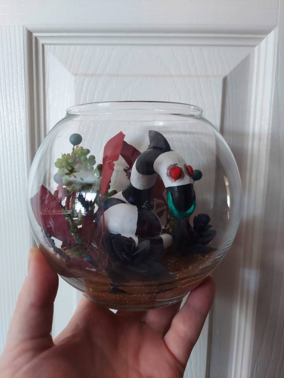 Pet Sandworm/ Beetlejuice Terrarium/ Handmade/ Polymer Clay - Etsy