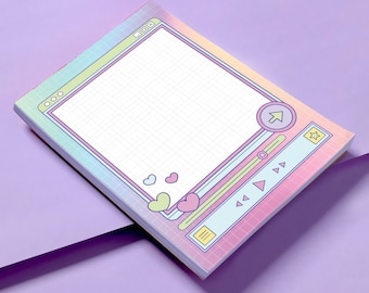 Desktop Notepad - Planner Pad, Kawaii Art, Aesthetic, Stationery - Etsy
