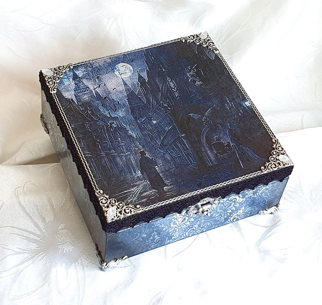 Gothic Wooden Box, Decoration, Decoupage, Jewelry Box, Gift Idea - Etsy