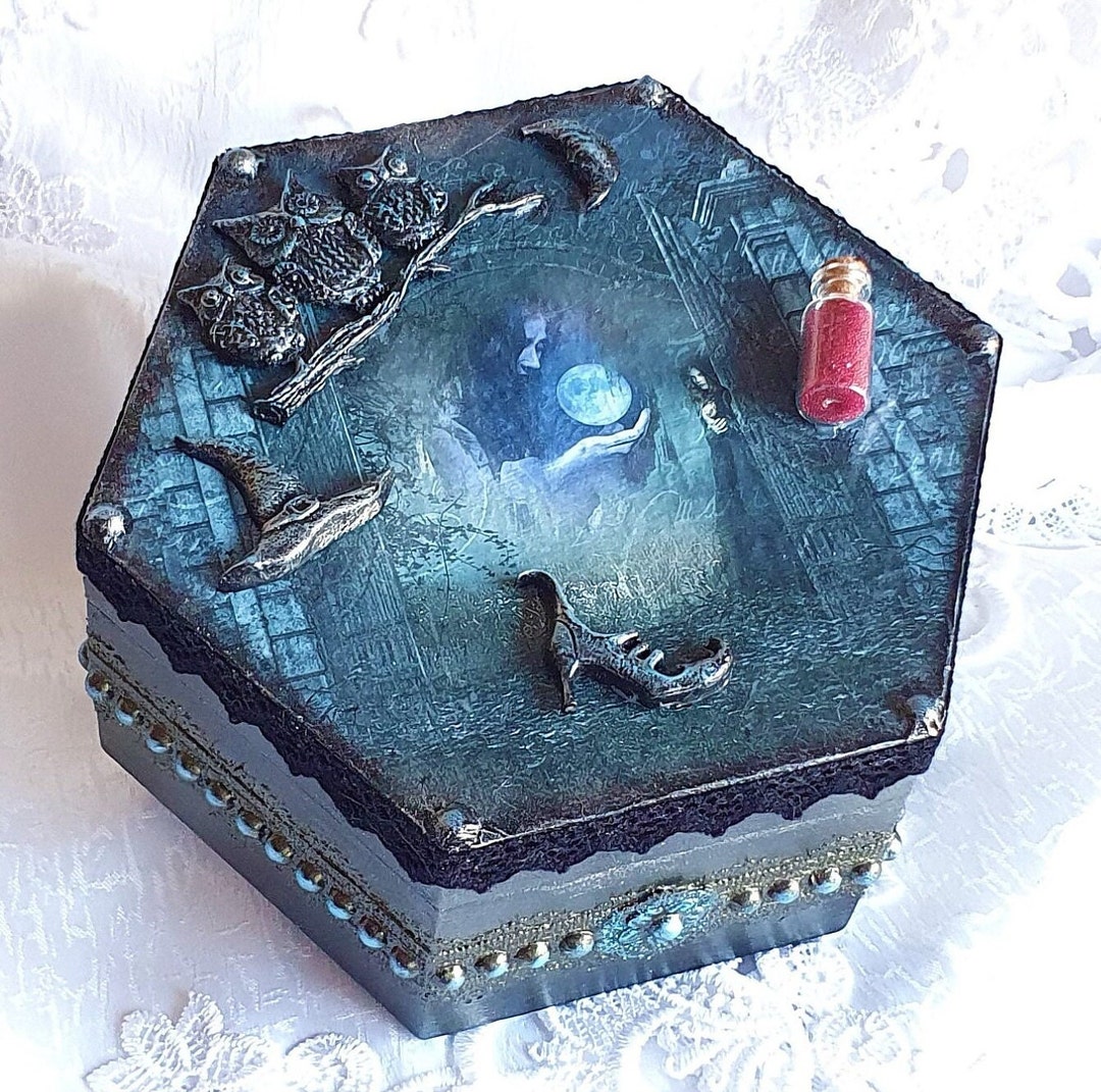Wooden Box, Decoupage, Jewelry Box, Magic Box, Gift Idea - Etsy UK