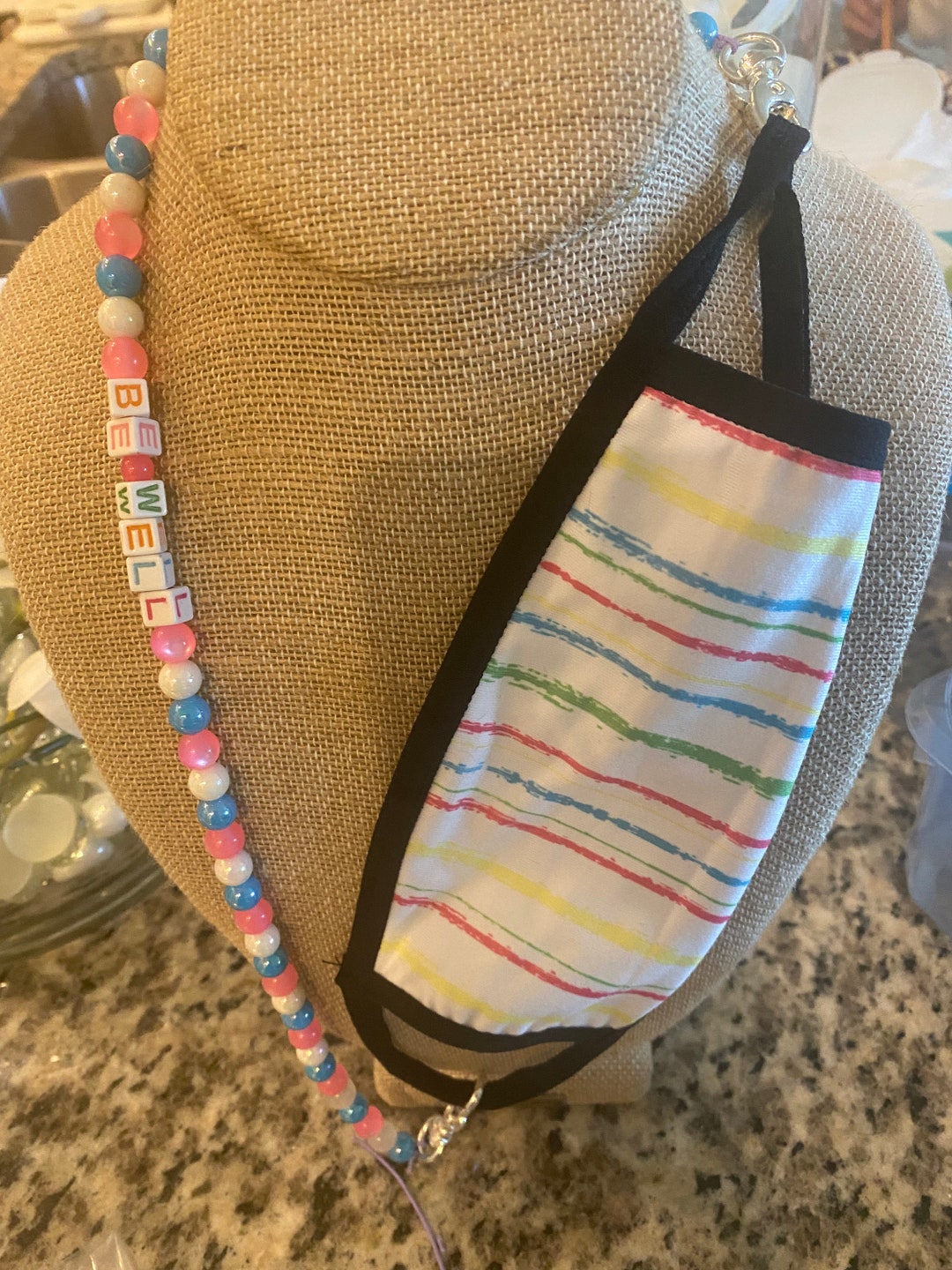 Multi-color Beaded “be Well” Mask Holder - Etsy