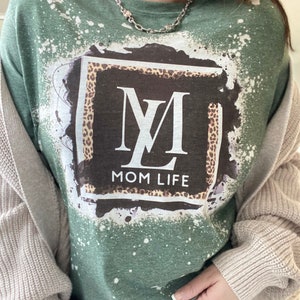 Mom Life Logo Shirt, Distressed Bleached Shirt, Mom Life Leopard Shirt ...