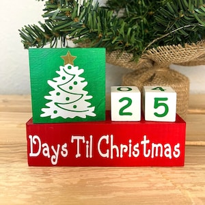 Christmas Countdown Blocks: Handcrafted Wood Holiday Decor - Etsy
