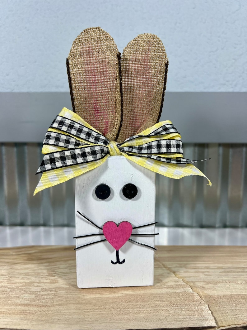 Chunky Wood Block Bunny: Handmade Easter Decor - Etsy
