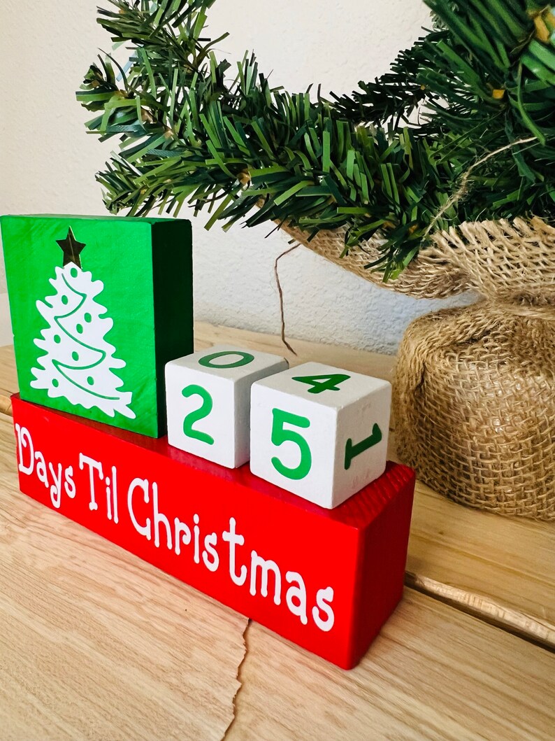 Christmas Countdown Blocks: Handcrafted Wood Holiday Decor - Etsy