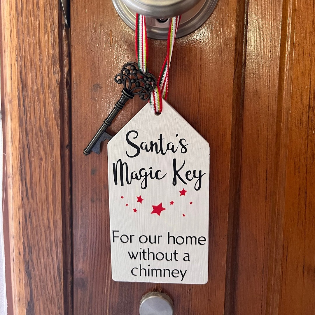 Santa's Magic Key, No Chimney Key, Christmas Tradition, Rustic Santa ...