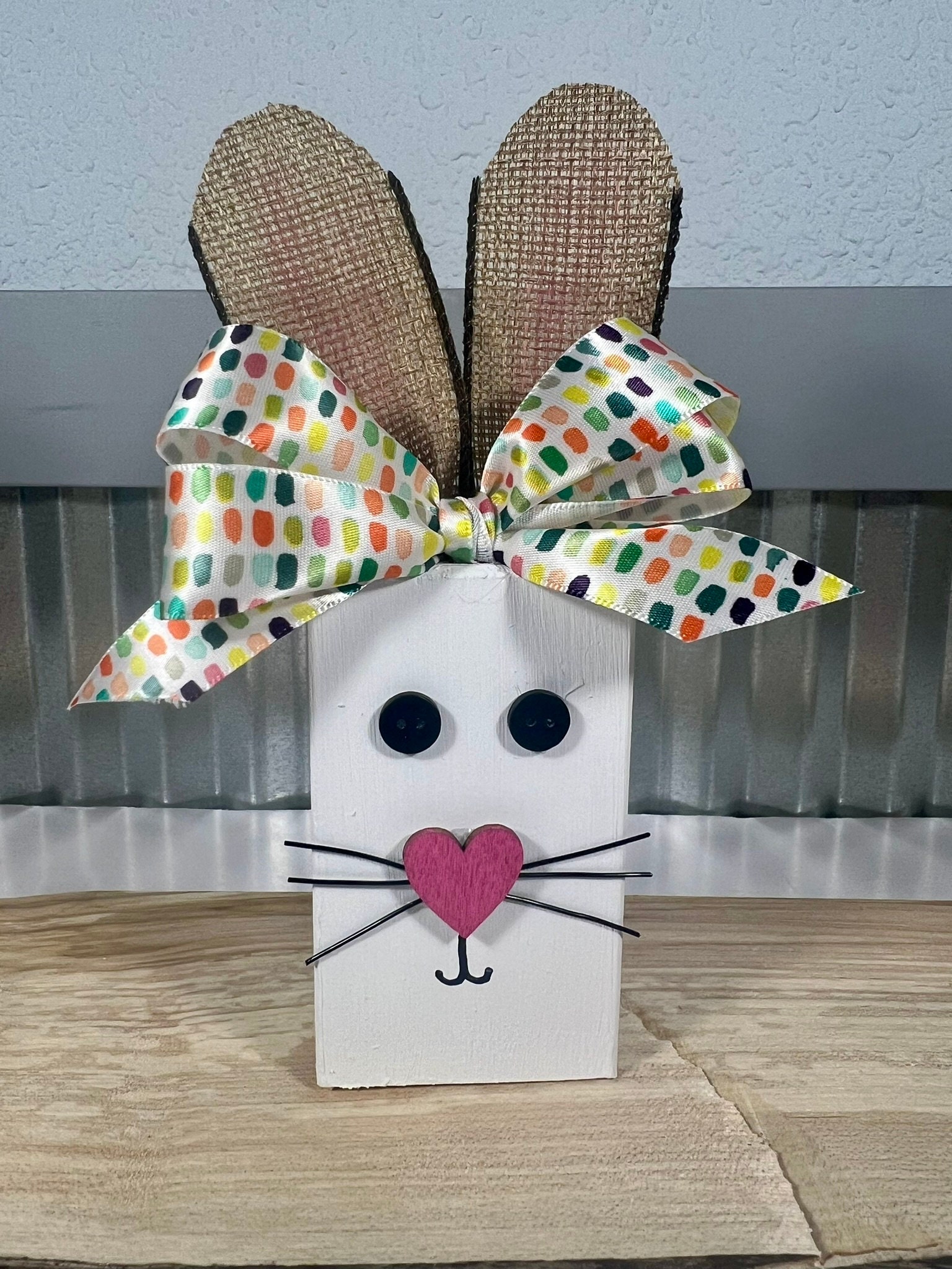 Chunky Wood Block Bunny: Handmade Easter Decor - Etsy
