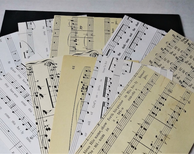Sheet Music Sections Lot: Craft Supply Pack (50 Random Pieces) 3" X 5 ...