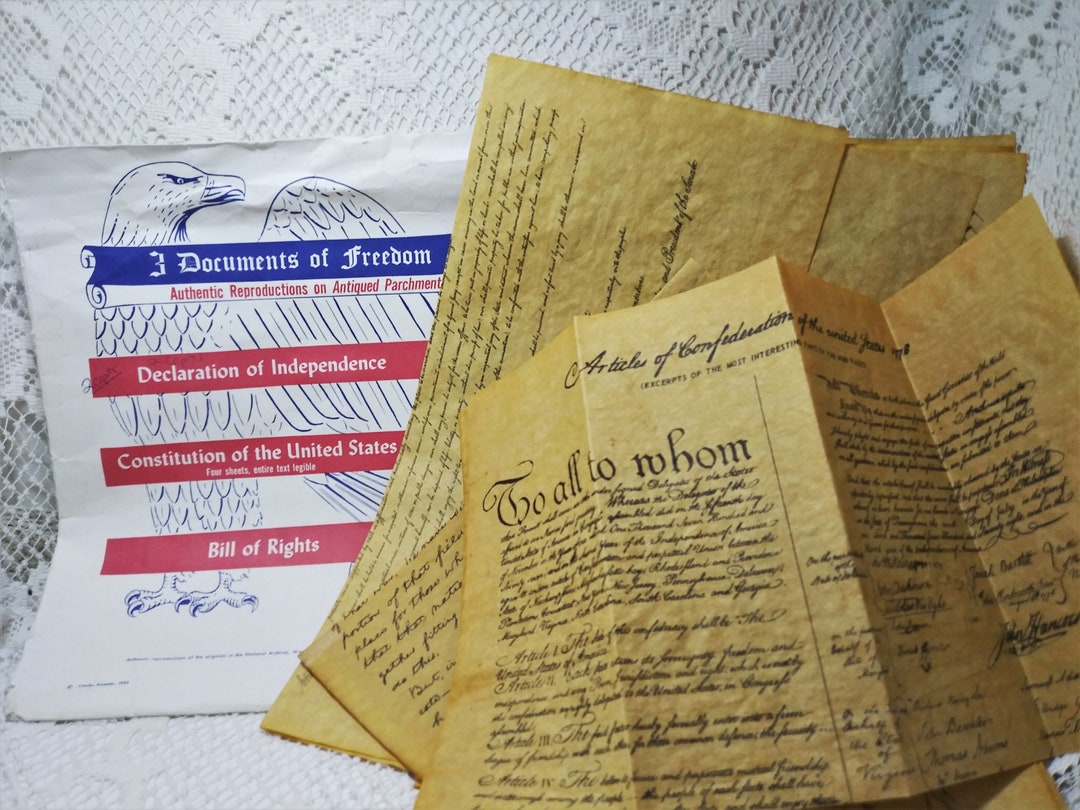 Founding Documents Parchment Reproduction: Declaration, Constitution ...