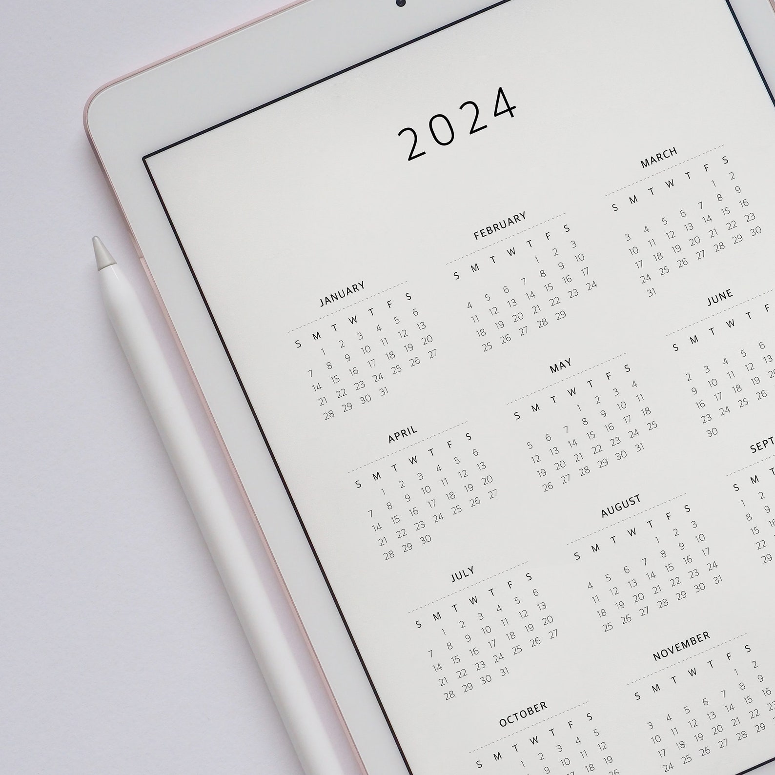 2024-2025 Calendar Printable, Yearly Calendar, Modern Calendar, Simple ...
