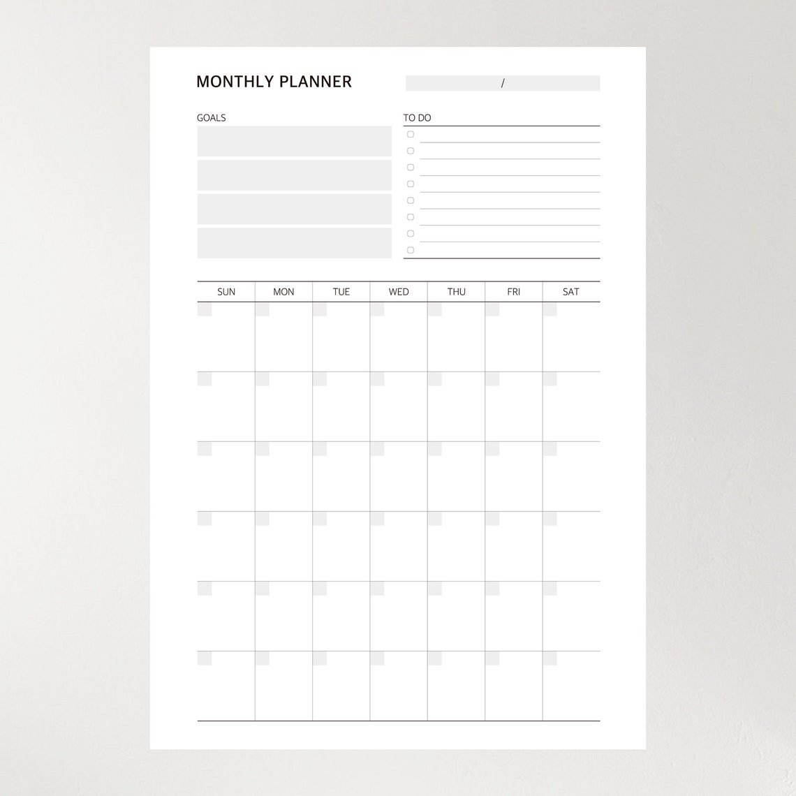 Monthly Planner Printable / 3 Colors / A4, A5, Letter / Modern Planner ...