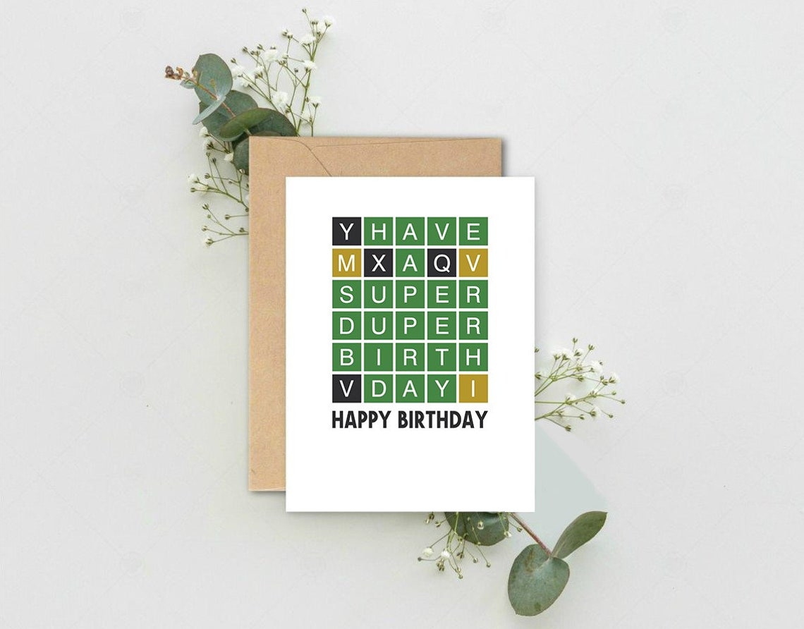 Wordle Birthday A6 Cardwordle Happy Birthday - Etsy