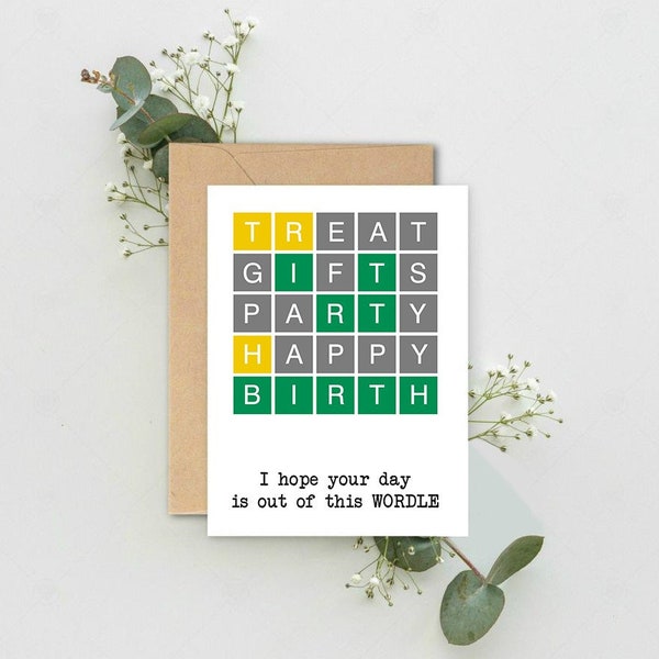 Wordle Happy Birthday Card - Etsy