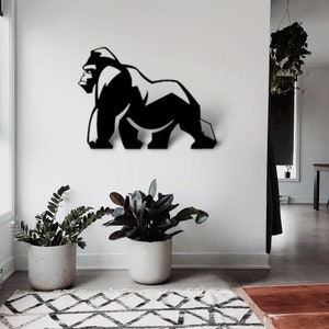 Gorilla Metal Sign, Outdoor Gorilla Sign, Wild Gorilla Decor, Nature ...