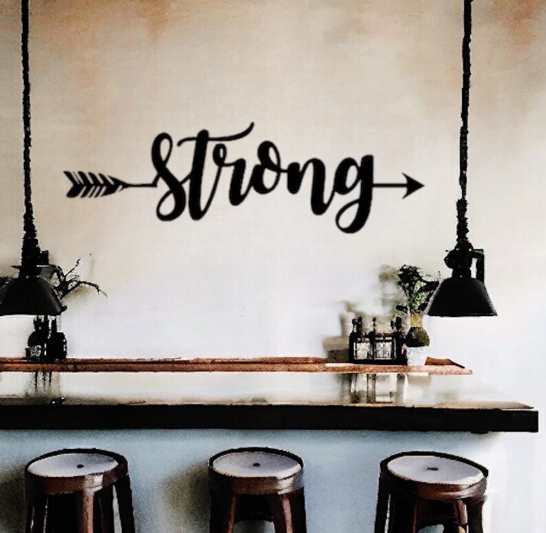 Strong Arrow Metal Sign, Inspiration Sign, Religious Decor, Home Sign ...