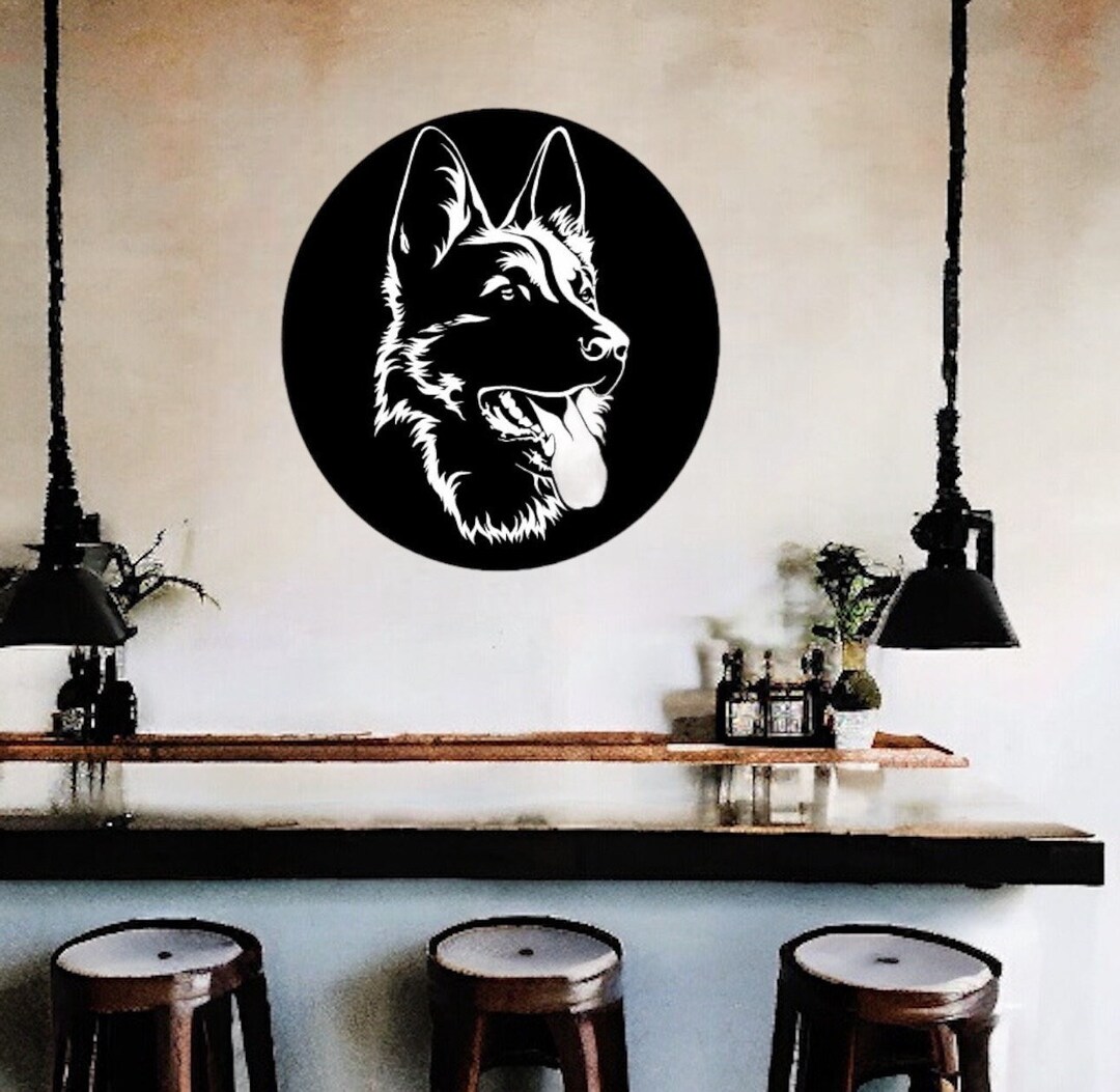 German Shepherd Metal Sign, Outdoor Dog Sign, German Shepherd Decor ...