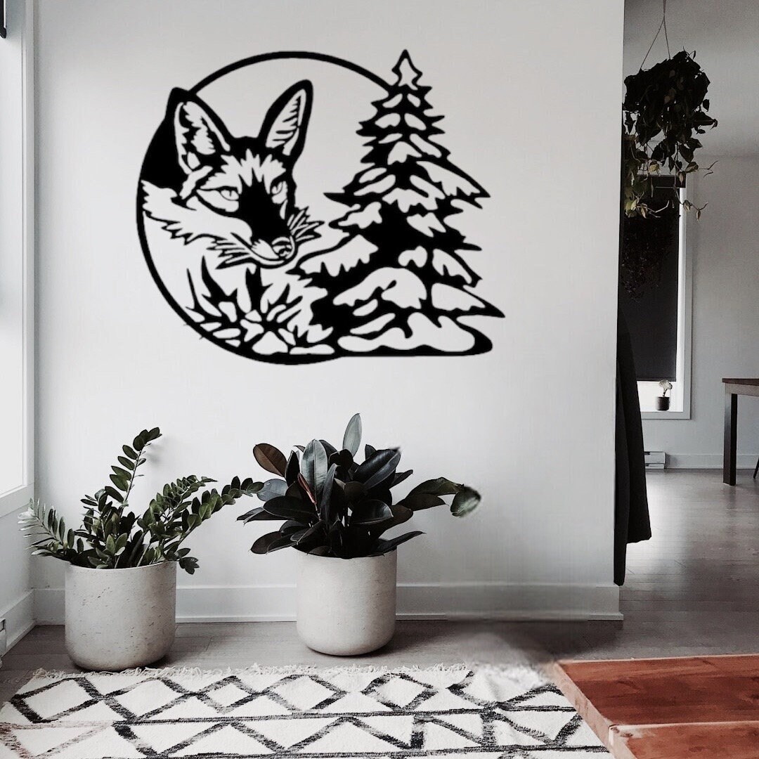 Fox Metal Sign, Outdoor Fox Sign, Wild Fox Decor, Nature Sign, Indoor ...