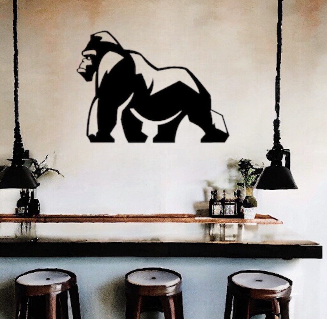 Gorilla Metal Sign, Outdoor Gorilla Sign, Wild Gorilla Decor, Nature ...