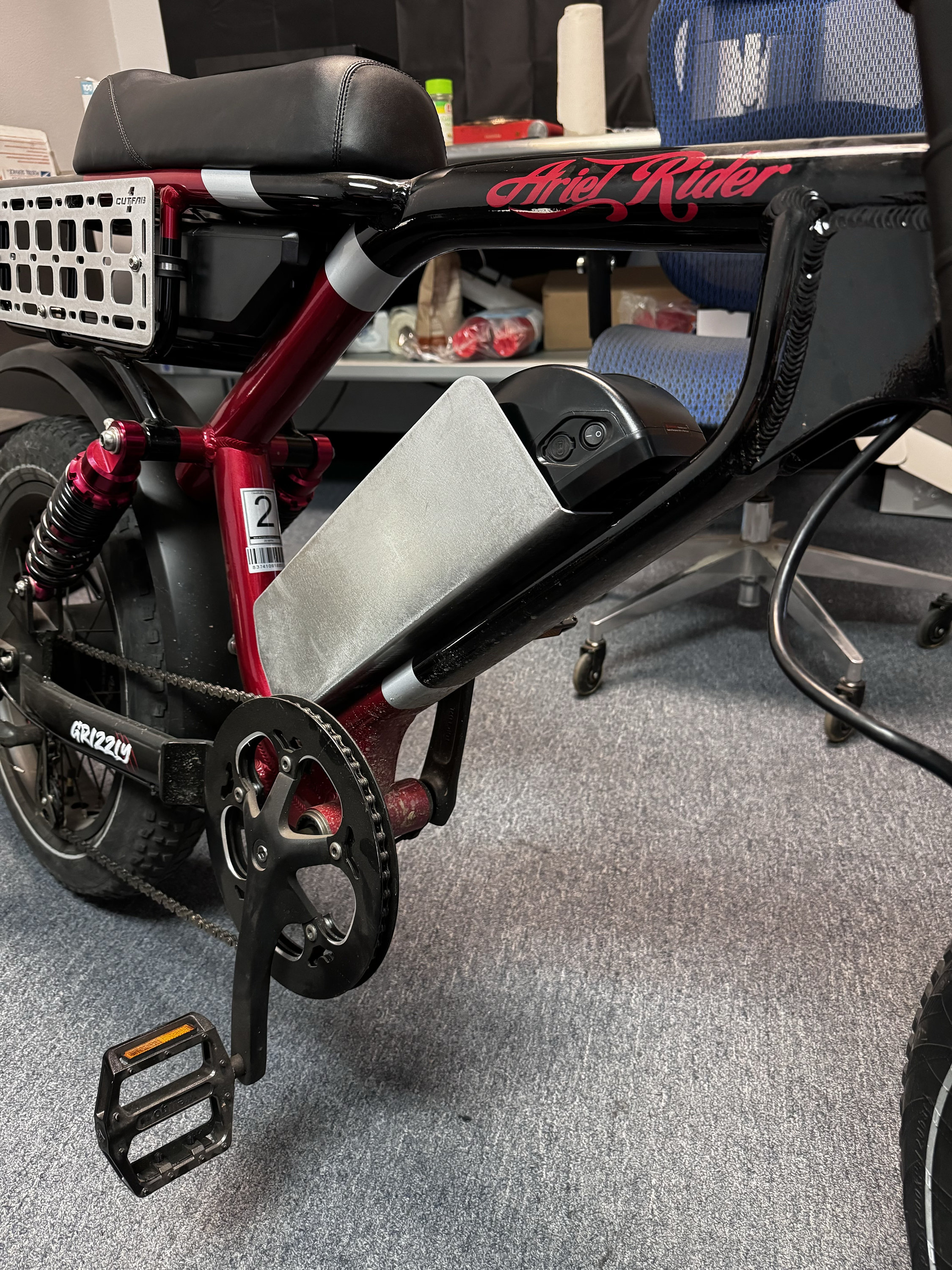 Custom Ariel Rider Grizzly Aluminum Battery Guard, Electric Bike ...