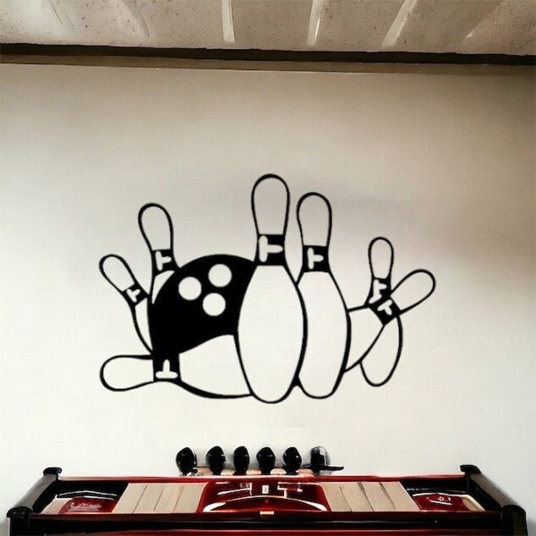 Bowling Pins Metal Sign, Game Room Sign, Bowling Decor, Sports Sign ...