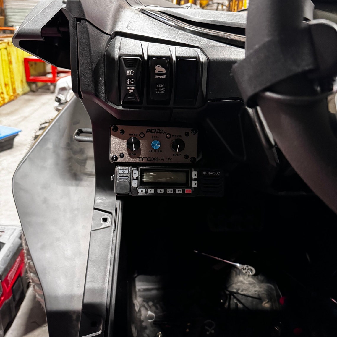 Can Am Maverick R PCI Radio Intercom Mount, Race Radio Mount Setup ...