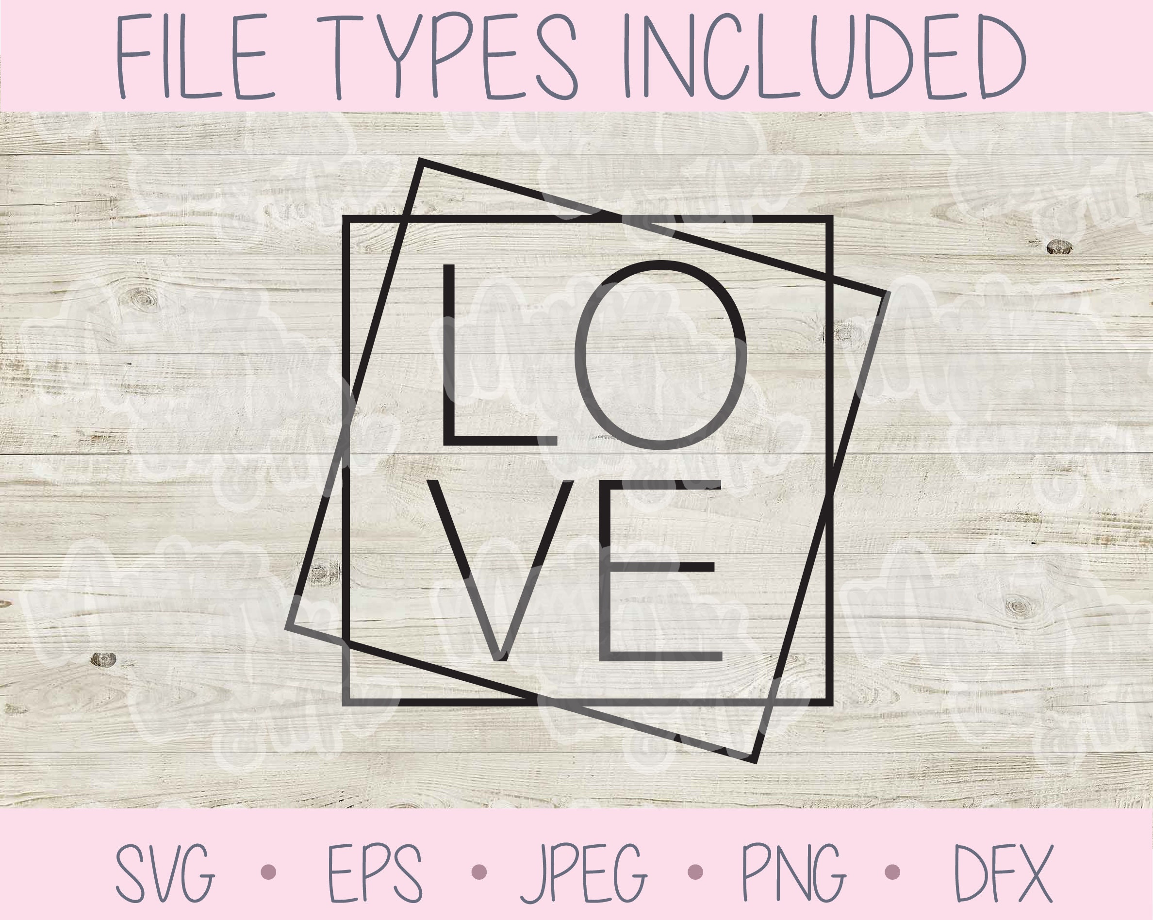 Love Squares- Layered SVG- LOVE With the Double Square Border - Etsy